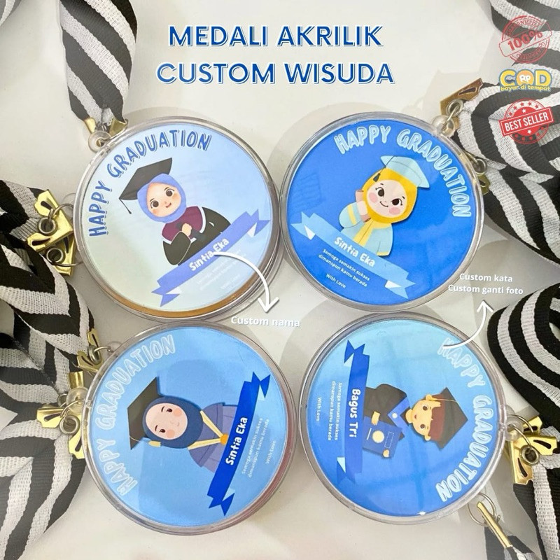 Jual WORDGIFT Medali Akrilik Wisuda Custom / Medali Custom Akrilik ...