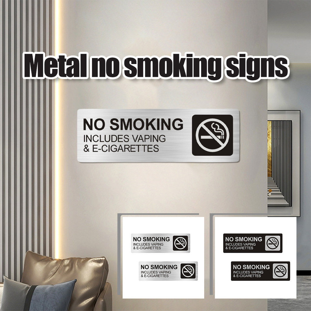 Jual No Smoking Sign Logam Papan Nama Tempel Rambu Ruangan Dilarang No ...