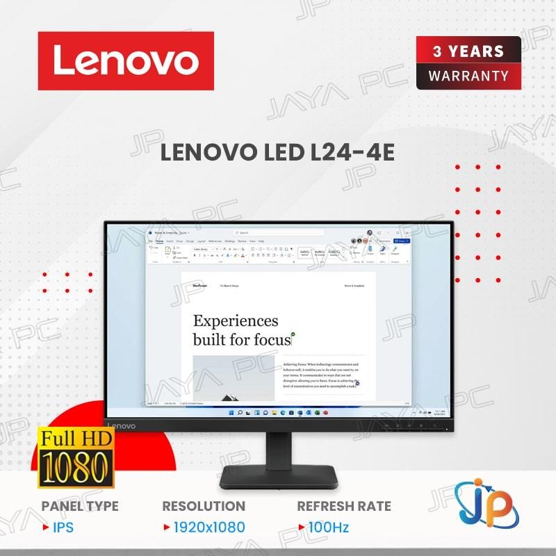 Jual Monitor Lenovo LED IPS L24-4e - Full HD 24" Inch | Shopee Indonesia