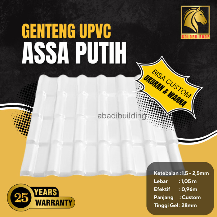 Jual Atap Genteng UPVC ASSA Warna Putih - Setara Royal Roof dan dr ...