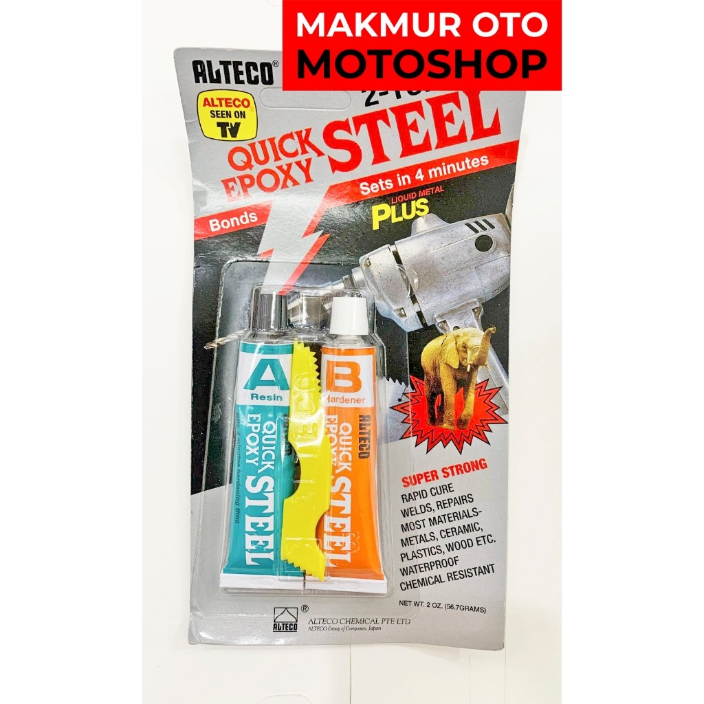 Jual Original Alteco Lem besi 4 menit ALTECO 2 Ton quick epoxy Steel 56 ...
