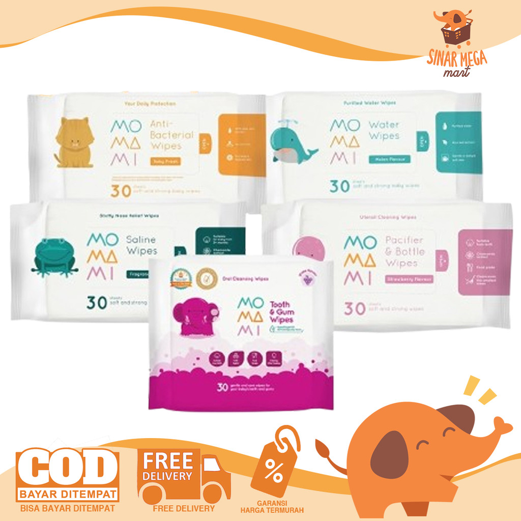 Jual MOMAMI Antibacterial/Tooth/Pacifier/Saline Wet Baby Wipes - Tissue ...