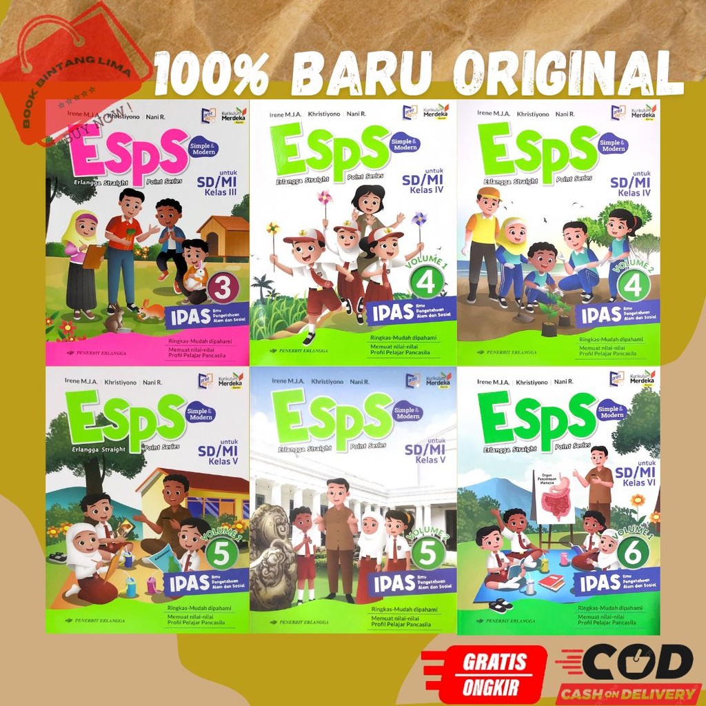 Jual Esps IPAS SD MI Kelas 1 2 3 4 5 6 Penerbit Erlangga Kurikulum Merdeka | Shopee Indonesia