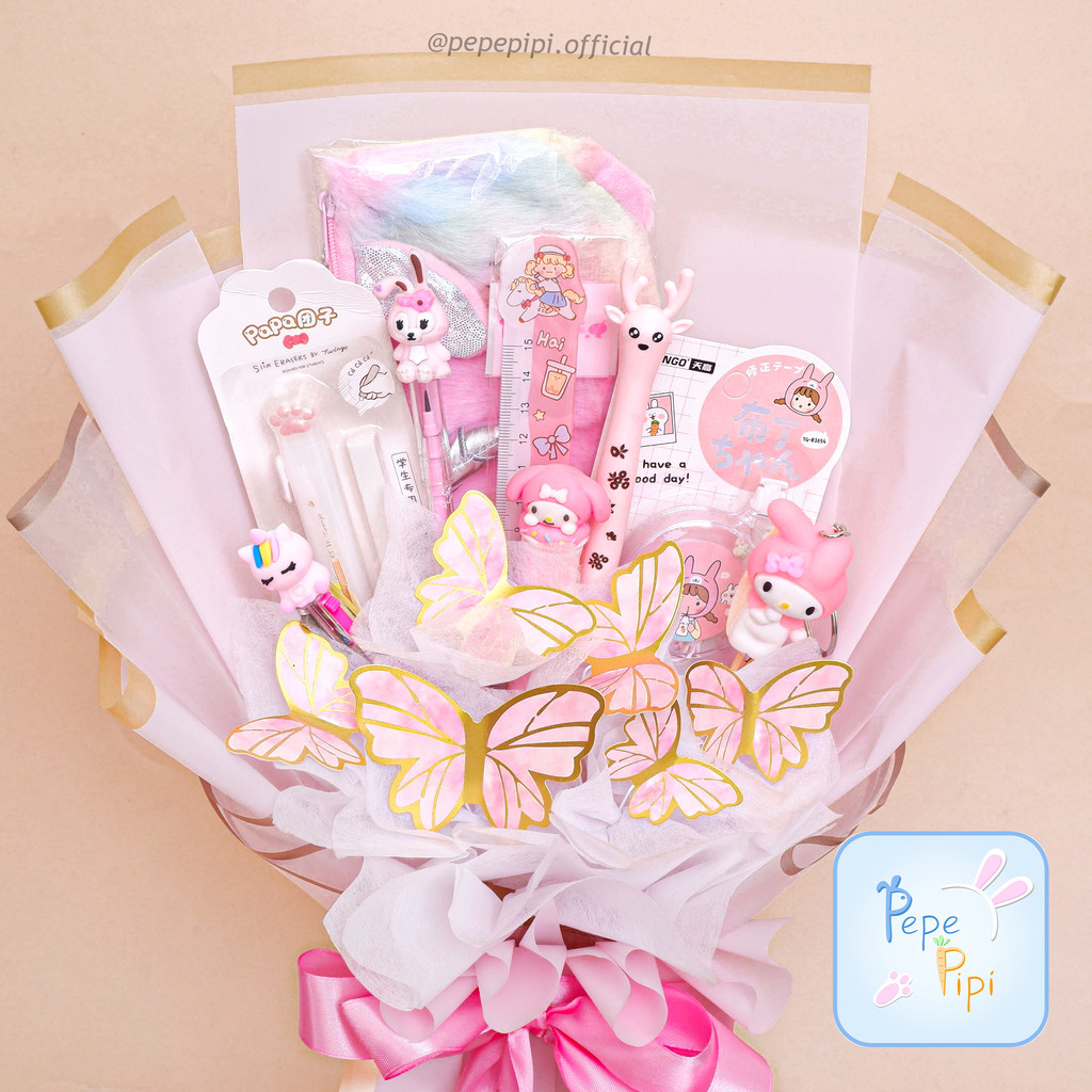 Jual Buket Alat Tulis Bouquet Stationary Bucket Kupu Kupu Hampers ...