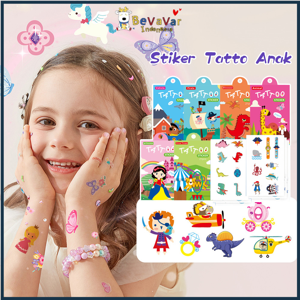 Jual BEVAVAR Stiker Tato Mini Temporary Tatto Stiker Tatto Anak 21 Pcs ...