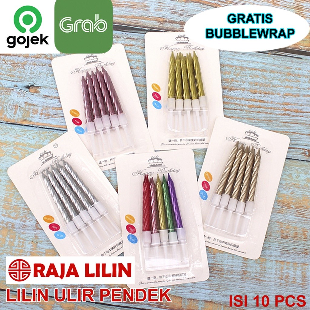 Jual Lilin Ulang Tahun Ulir Lilin Ulir Metalik Lilin Ulir Spiral Pendek ...