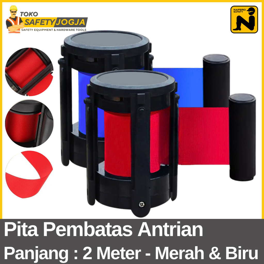 Jual Kepala Tiang Antrian Tali Pembatas Antrian 2 METER Kepala Pita ...