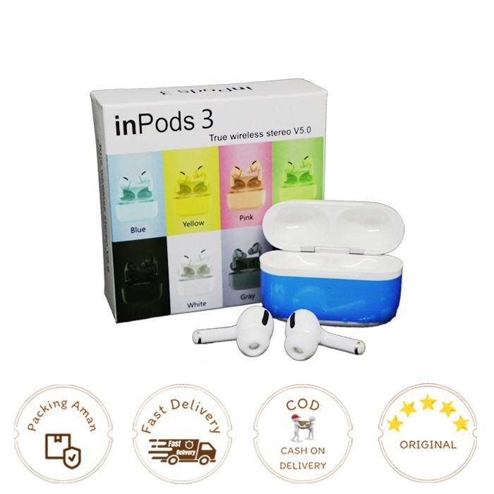 Jual Headset Handsfree Inpods 3 Earphone Bluetooth Macaron | Shopee ...