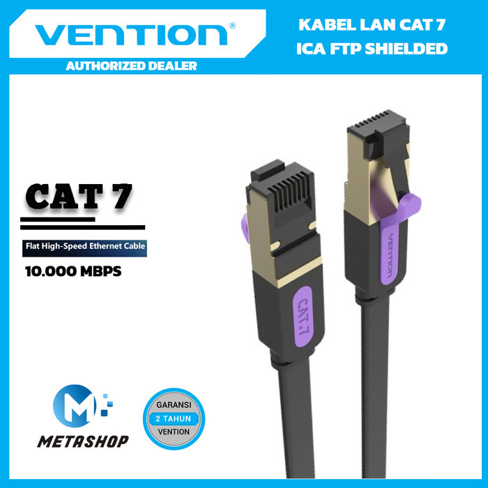 Jual VENTION ICA Kabel LAN CAT 7 Gigabit Ethernet FTP Shielded Flat ...