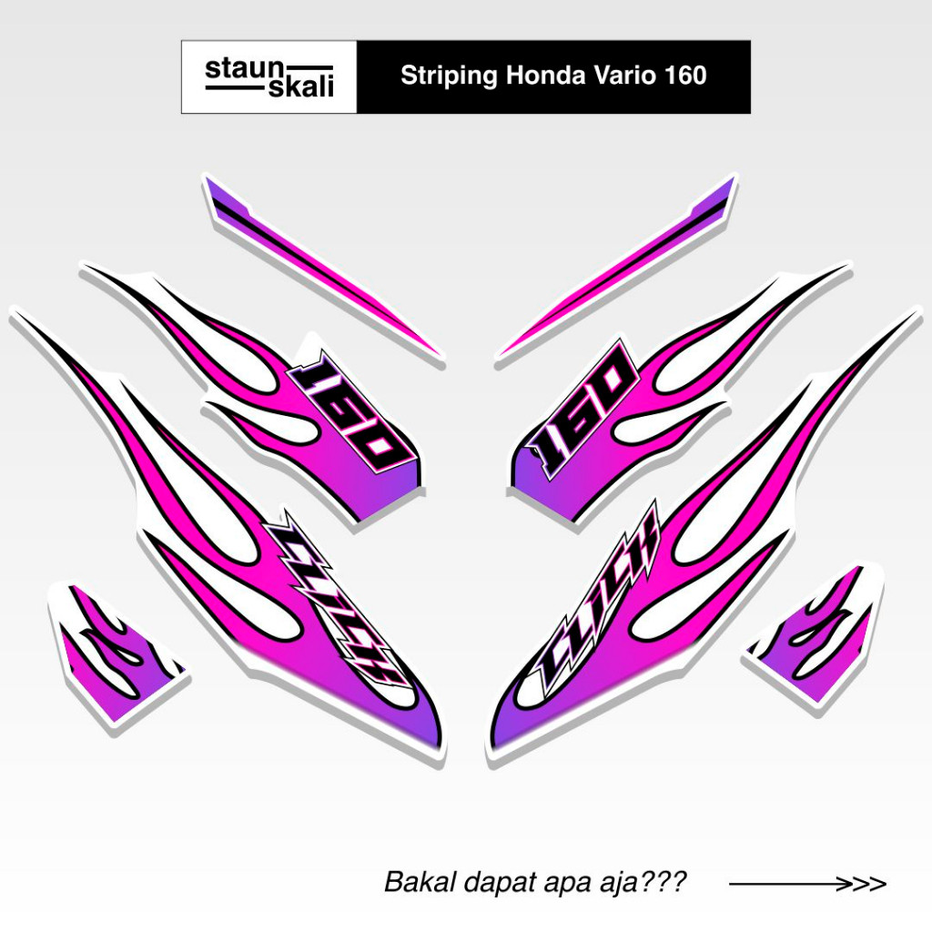 Jual Striping Vario 160 Variasi (9) Api Hot Wheels Full Body Medusa ...