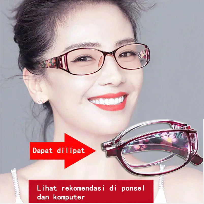 Jual Kacamata Baca Lipat Bunga Reading Glasses Anti Radiasi Lensa Blue Light 1960 Indoberkah88 ...