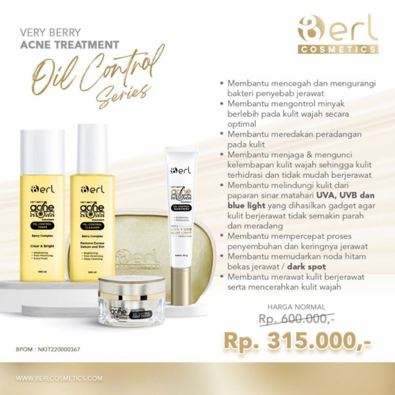 Jual BErl Very Berry Acne Treatment Oil Control Series (ASP) | Shopee ...