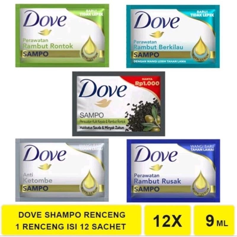 Jual DOVE SHAMPOO SACHET RENCENGAN ISI 12PCS || SHAMPOO DOVE 12X8ML ...
