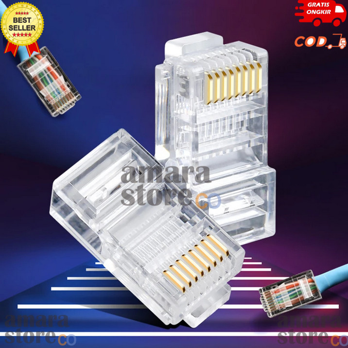 Jual SAP Modular Plug RJ45 5-554720-5 LAN Connector Network - 1 PCS ...