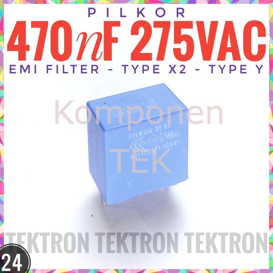 Jual PILKOR 470nF 275VAC type X2 type Y EMI FILTER CAPACITOR 474 250VAC ...