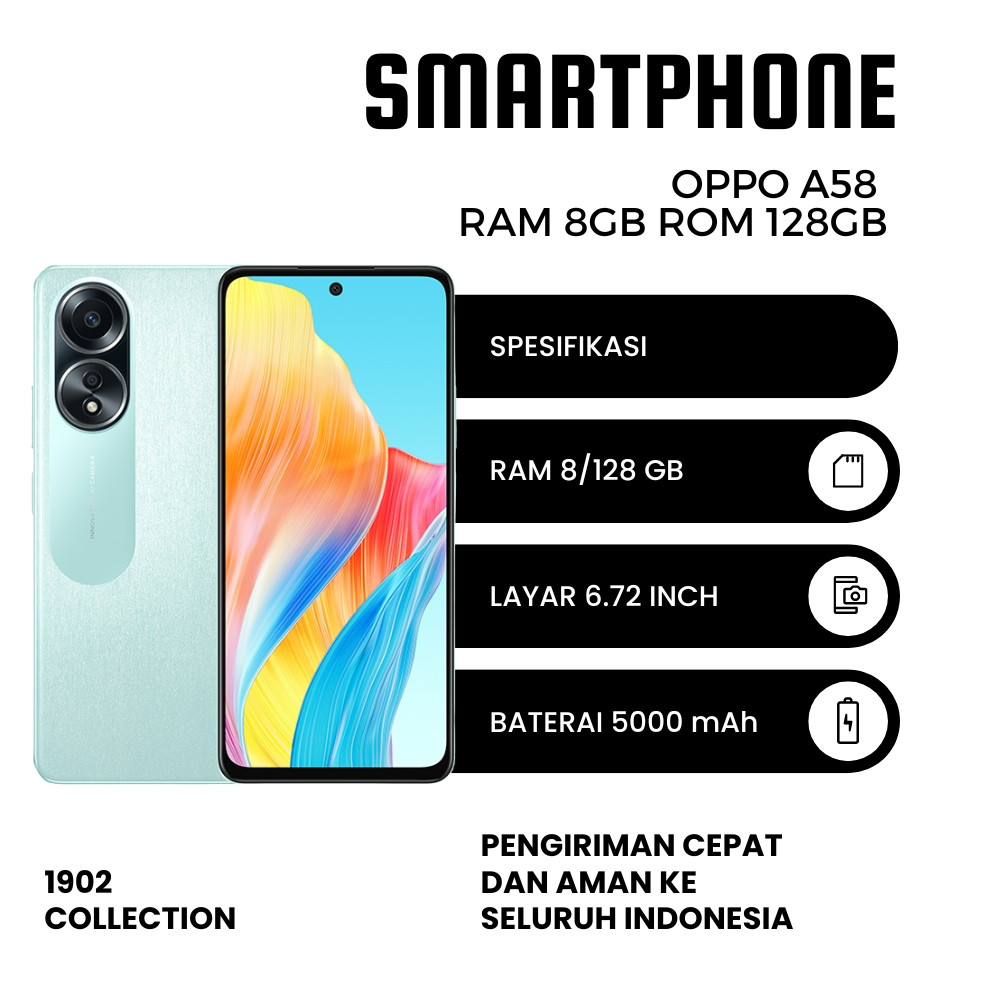 Jual OPPO A58 5G RAM 8/128GB NFC FULLSET GARANSI 1 TAHUN | Shopee Indonesia