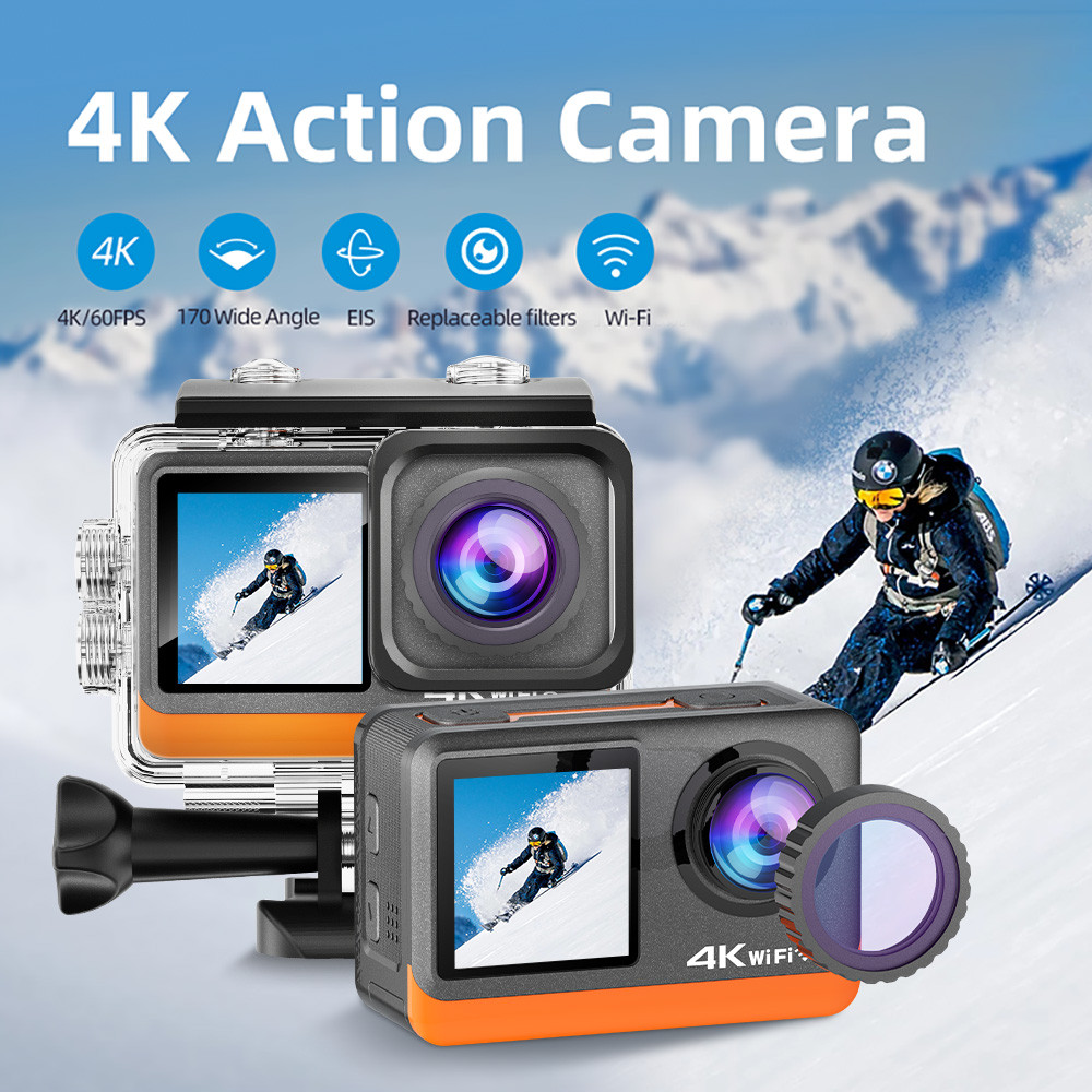 Jual Action Camera 4K60FPS 2" Touch IPS Dual Screen 4x Zoom WiFi ...