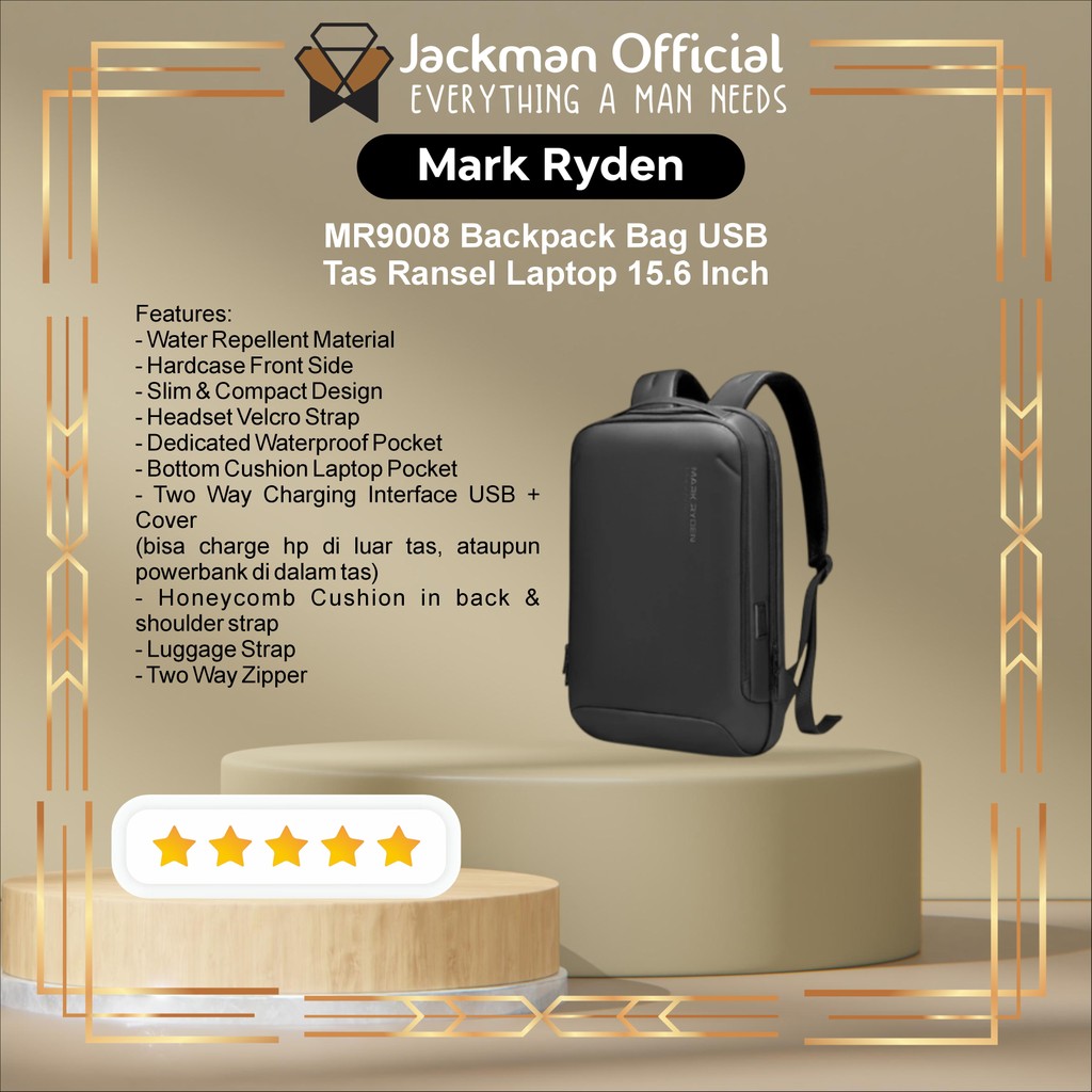 Jual MARK RYDEN MR9008 Backpack Bag USB - Tas Ransel Laptop 15.6 Inch ...