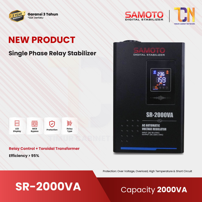 Jual Stabilizer SAMOTO AVR Stabilizer Relay Type SR2KVA Relay ...