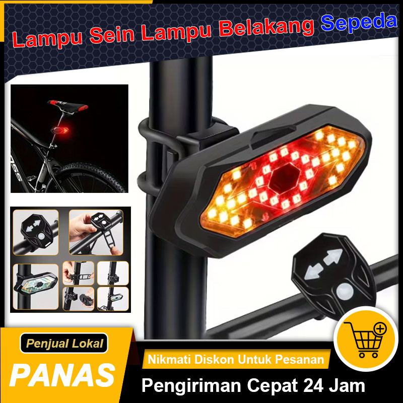 Jual Lampu Ekor Sepeda dengan Lampu Sein Remote Control USB Nirkabel ...