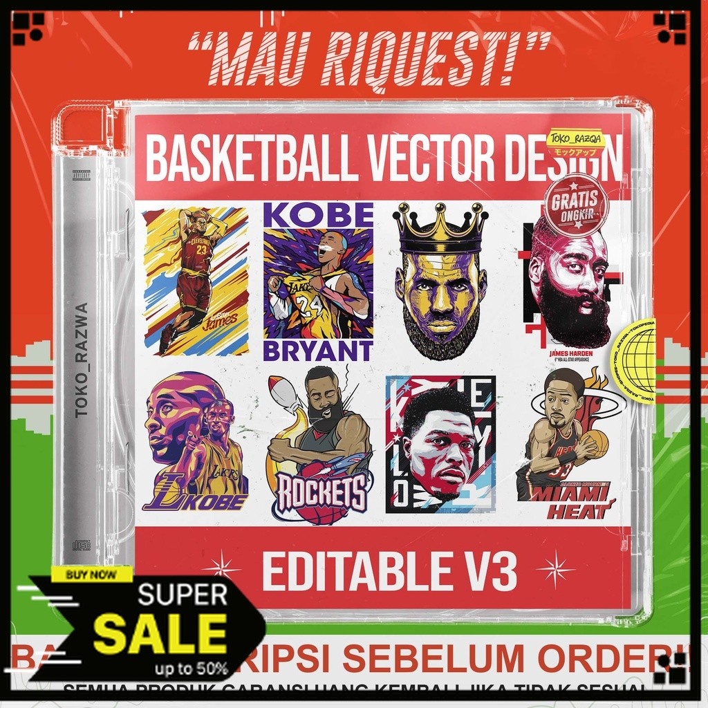 Jual 25 Basketball Vector Design Editable V3 - Disain Sablon DTF - DTG ...