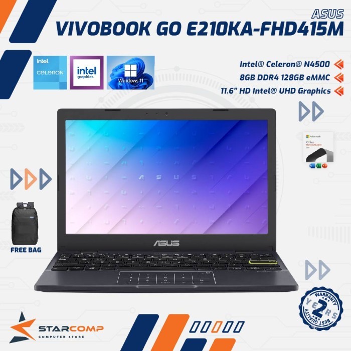 Jual Asus Vivobook Go 12 E210KA-FHD415M Intel Celeron N4500 128GB eMMC ...
