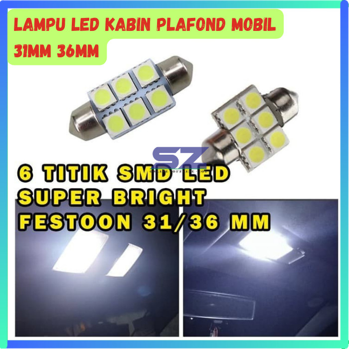 Jual LAMPU LED PLAFON KABIN CABIN FESTOON 31MM 6 MATA 12 MATA SMD DC 12 ...