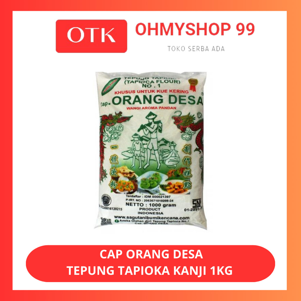 Jual Tepung Tapioka Aroma Pandan Cap Orang Desa 1000gr | Shopee Indonesia