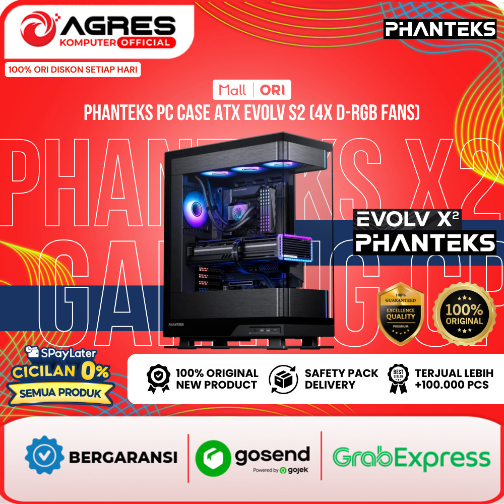 Jual PHANTEKS PC CASE ATX EVOLV S2 (4X D-RGB FANS) | Shopee Indonesia