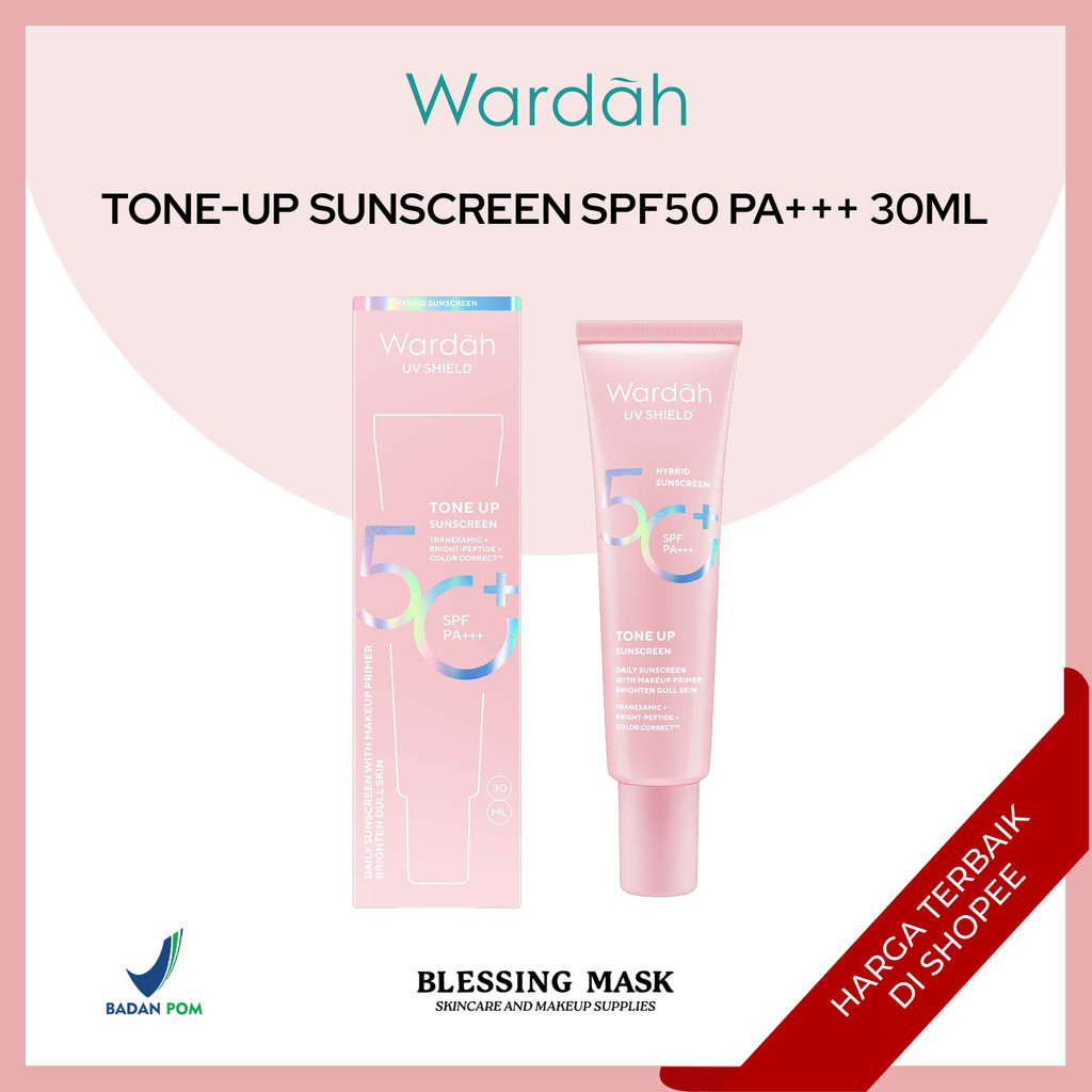Jual Wardah UV Shield Tone Up Sunscreen SPF50 PA+++ 30ml | Shopee Indonesia