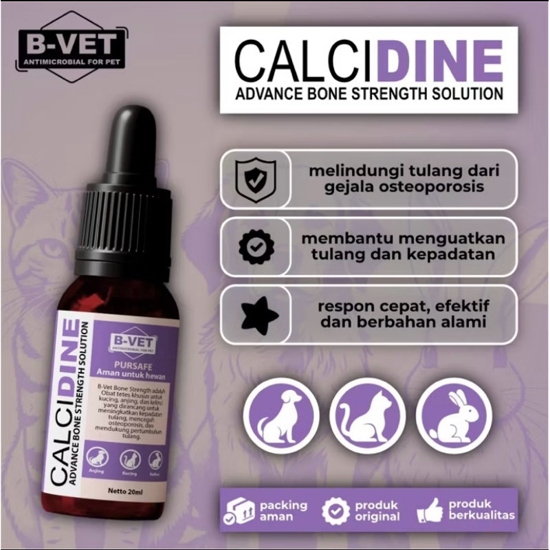 Jual Vitamin penguat Tulang anti Osteoporosis kucing , anjing dan sejenisnya - BVET CALCIDINE ...