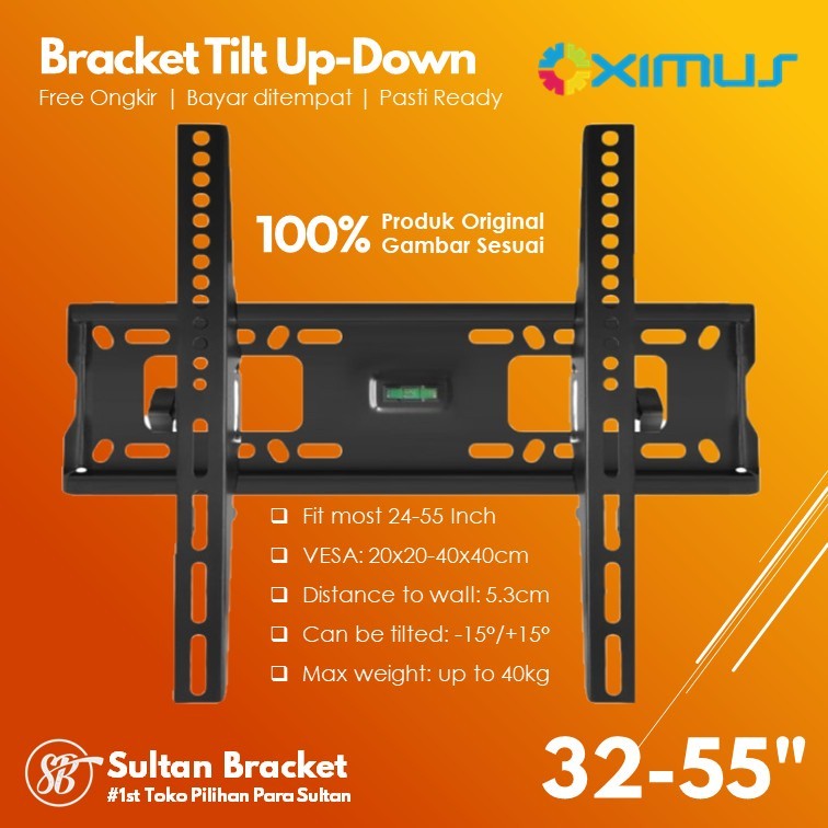 Jual Bracket TV Smart/Android LED 55 50 43 42 40 32 Inch Tilt Up Down ...