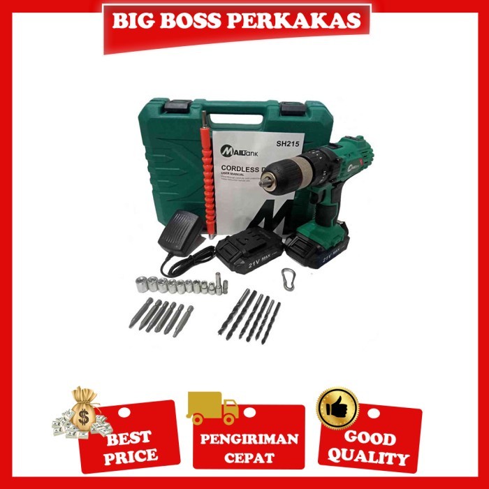 Jual Mailtank SH-215 Mesin Bor 21V Cordless impact Drill Bor Baterai 13mm | Shopee Indonesia