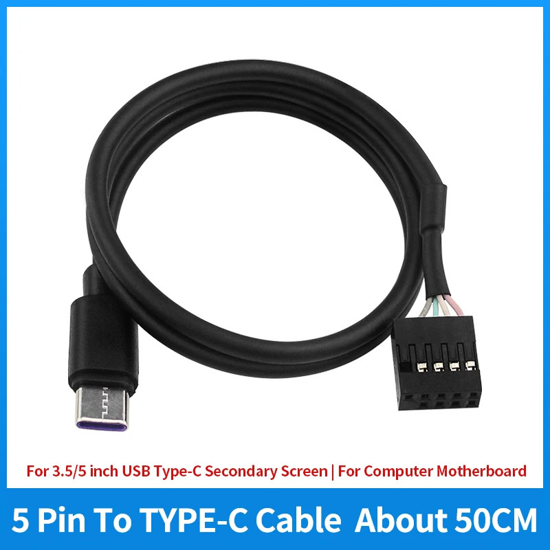 Jual 5Pin to USB Type C Cable Power for Turing Secondary Screen LCD ...