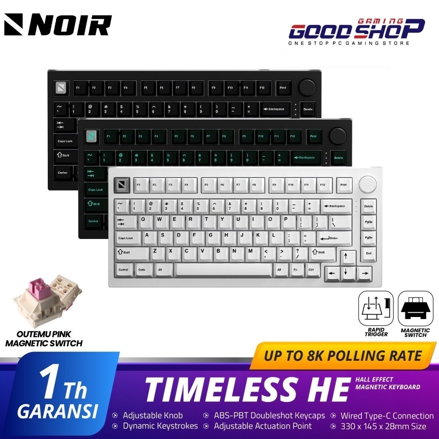 Jual Noir Timeless HE 75% Hall Effect Rapid Trigger Magnetic Keyboard ...
