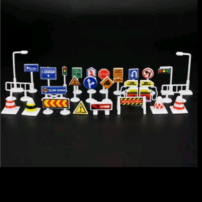 Jual Mainan rambu lalu lintas lampu jalan tanda rambu lalu lintas led ...