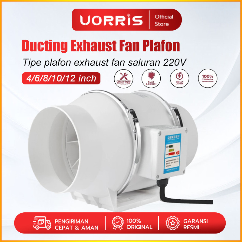 Jual UORRIS blower dapur penghisap asap dapur 4" 6" 8" 220V Blower Hisap Untuk Kamar Mandi Dapur ...
