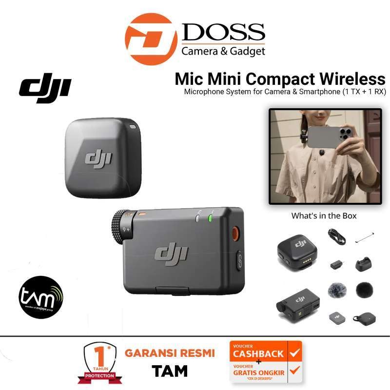 Jual DJI Mic Mini Compact Wireless Microphone System for Camera & Smartphone (1 TX + 1 RX ...