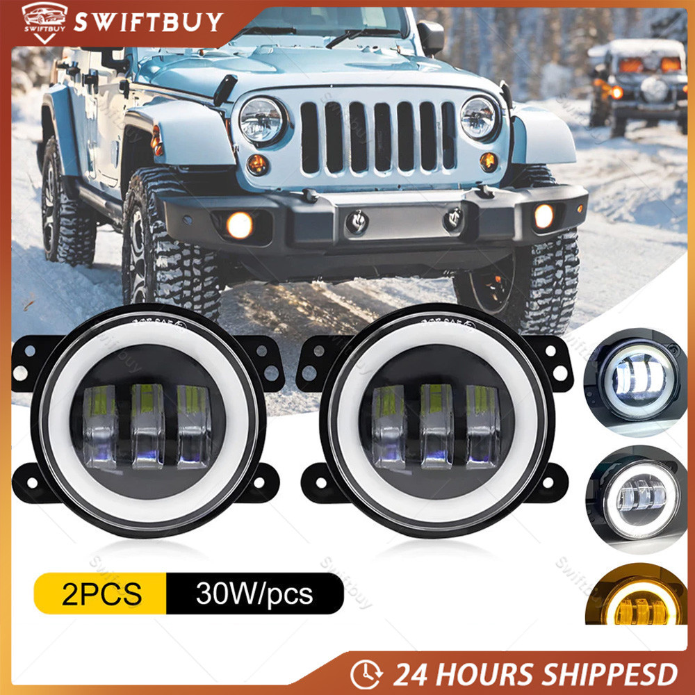 Jual 2pcs lampu daymaker foglamp 4 inch 30 watt Fog lamp Angel aye ...