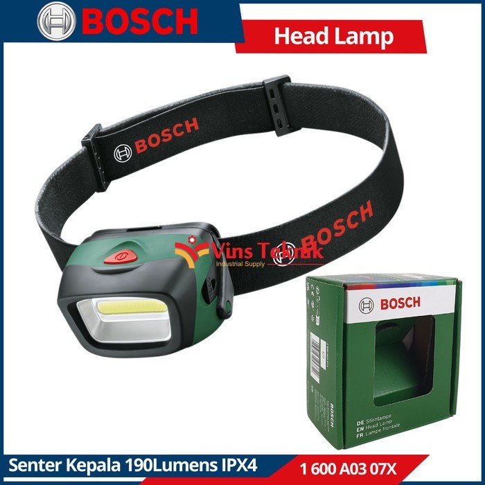 Jual BOSCH LED Head Lamp Head Light Senter Kepala 190Lumens IPX4 ...