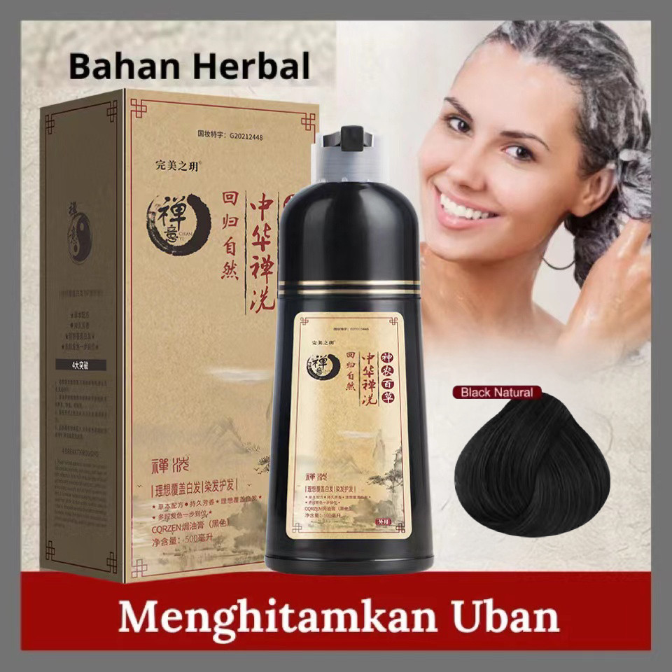 Jual Shampoo Penghitam Rambut Uban Permanen Halal 500ml – Shampo Uban ...