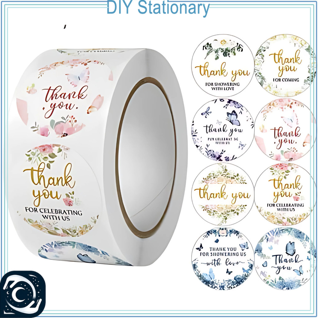 Jual Stiker Label Thank You Sticker Roll 500 Pcs Ukuran 2,5 CM Stiker ...