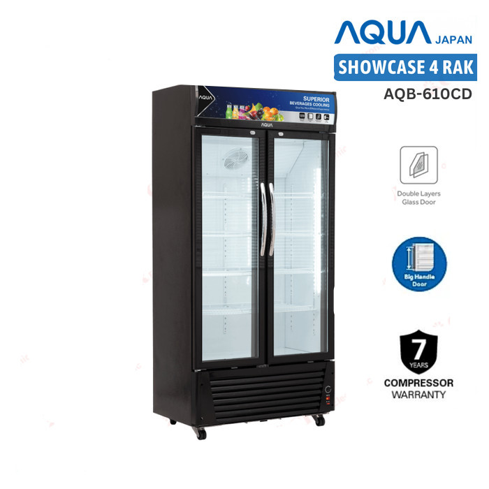 Jual KULKAS SHOWCASE AQUA AQB610-CD DISPLAY COOLER SHOWCASE 2 PINTU ...