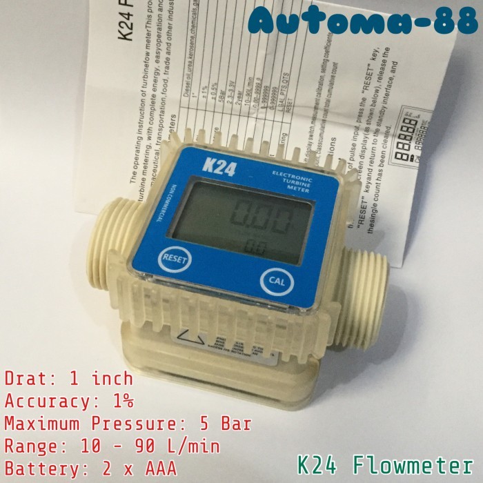 Jual Digital Water flowmeter K-24 Flow meter Air Bersih Hydroponik K24 ...