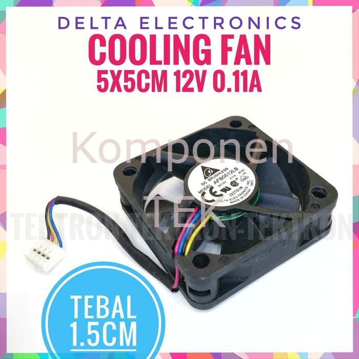 Jual Delta Electronics 12V 0.11A Cooling Fan 5cm tebal 1.5cm 4 pin 5x5 ...