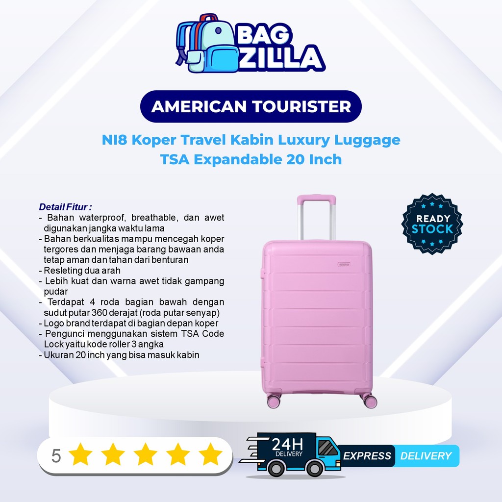 Jual BAGZILLA NI8 Koper Travel Kabin Luxury Luggage TSA Expandable 20 ...