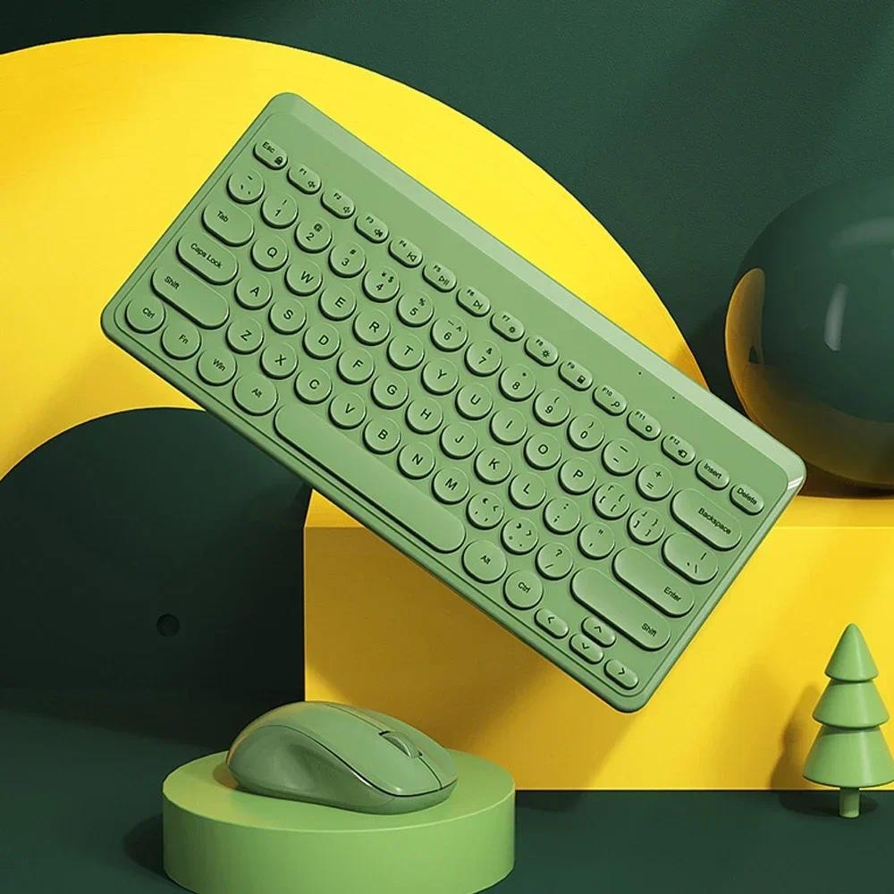 Jual 2.4G Wireless Keyboard Mouse Set USB 79 Keycaps Mute Mini Wireless ...