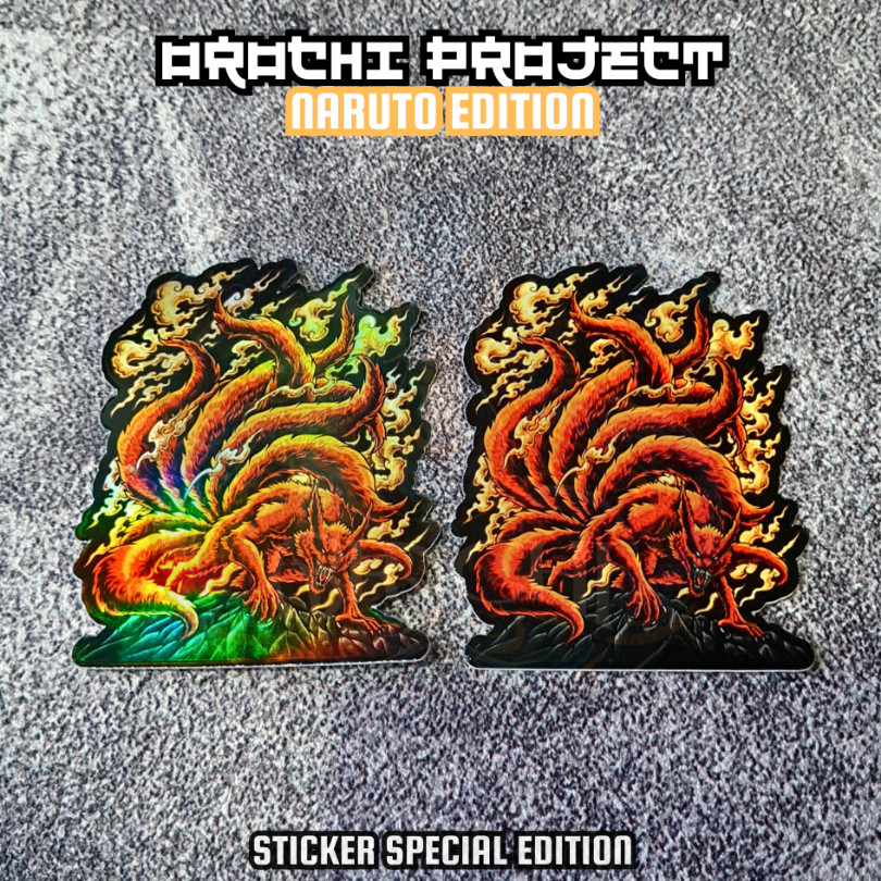 Jual Sticker Stiker Anime Kyubi Kurama Rubah Ekor 9 Naruto Hologram ...