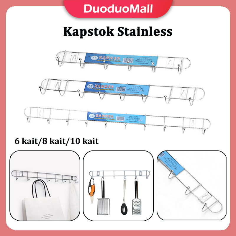 Jual Kapstok Stainless/Gantungan Baju Dinding 6 kait/8 kait/10 kait | Shopee Indonesia