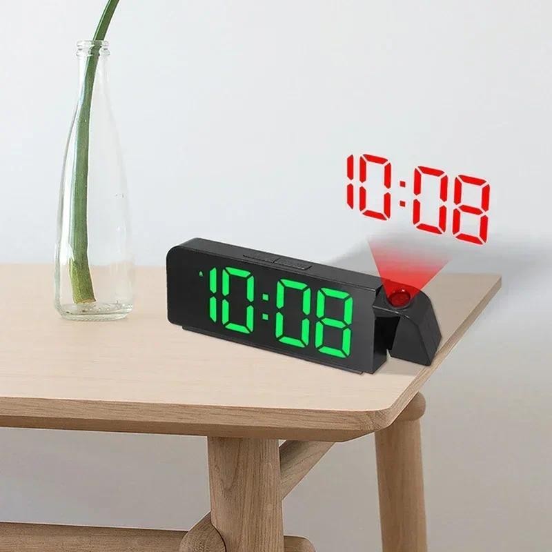 Jual 180° Rotation Digital Projection Alarm Clock Night Mode Power-off ...